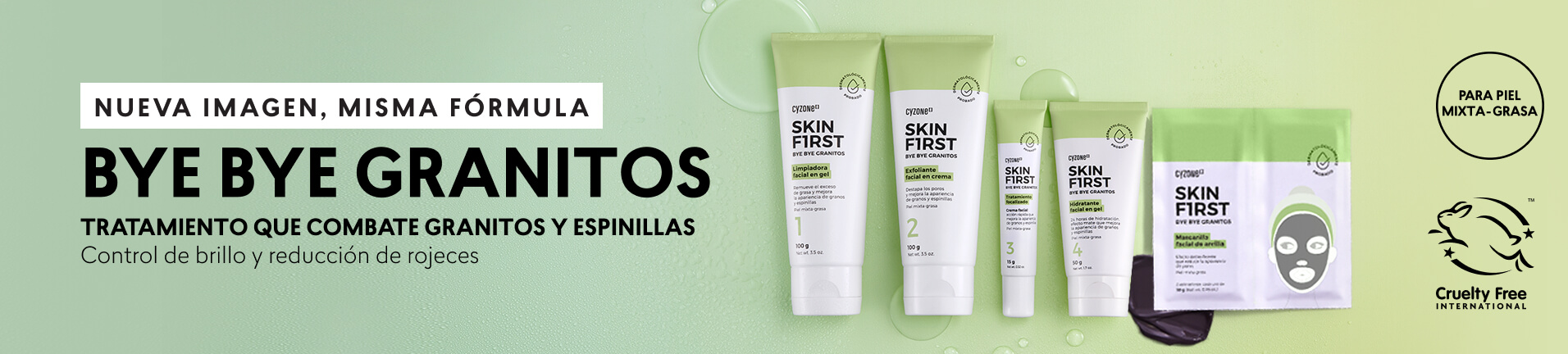 Línea de tratamiento facial Skin First - Cyzone